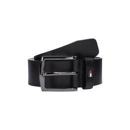 Tommy Hilfiger Herren Lederg&uuml;rtel &raquo;DENTON 3.5 cm breit EXT&laquo; Einfachdornschlie&szlig;e, Metalllogo schwarz 120