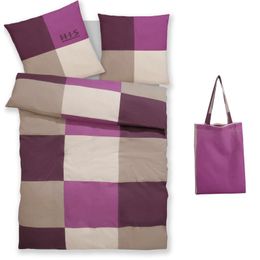 OTTO home Bettw&auml;sche &raquo;Tirrell&laquo; 3 Bettw&auml;sche ab Gr. 135x200 cm, 100% Baumwolle, Marke H.I.S by OTTO home lila Linon, Obermaterial: 100% Baumwolle B/L: 
