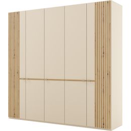 Musterring Kleiderschrank &raquo;Isabelle&laquo; Lamellen in Eiche, Griffe in silber, verschiedene Gr&ouml;&szlig;en und Farben beige Hartfaserplatte, Holzwerkstoff Champagner-Dekor, B
