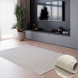 OTTO home Teppich &raquo;Vals&laquo; rechteckig 7 mm H&ouml;he Uni Farben, meliert, Sisal-Optik, auch in rund erh&auml;ltlich, mit Fransen wei&szlig; Polyester B : 160cm 1 Stk., 