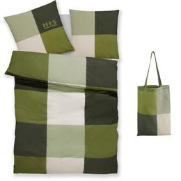 OTTO home Bettw&auml;sche &raquo;Tirrell&laquo; 3 Bettw&auml;sche ab Gr. 135x200 cm, 100% Baumwolle, Marke H.I.S by OTTO home gr&uuml;n Linon, Obermaterial: 100% Baumwolle B/L: 