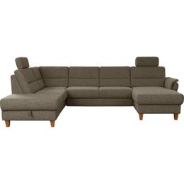 Home Affaire Wohnlandschaft &raquo;Palmera U-Form, B: 308 cm&laquo; optional Schlaffunktion & Bettkasten, Federkern gr&uuml;n 100% Polyester;Struktur (100% Polyester);