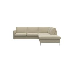 FLEXLUX Ecksofa &raquo;Fiore, L-Form&laquo; schmale Armlehnen, F&uuml;&szlig;e alufarben, B/T 234/225 cm, Kaltschaum im Sitz beige 100% Polyester B/H/T: 234cm x 85cm x 225cm
