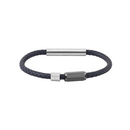 Police Herren Armband &raquo;Urban Texture&laquo; blau 23cm, Edelstahl Leder