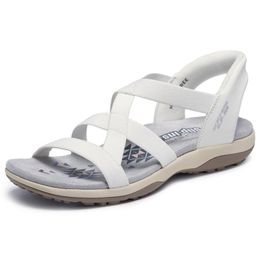 Skechers Damen Sandale &raquo;REGGAE SLIM-STRETCH FLEX&laquo; Flats, Trekking Sandale mit Slip-ins Funktion wei&szlig; 40