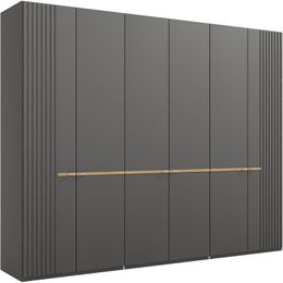 Musterring Kleiderschrank &raquo;Isabelle&laquo; Lamellen in Korpusfarbe, Griffe in silber, versch. Gr&ouml;&szlig;en und Farben grau Hartfaserplatte, Holzwerkstoff Graphit-Dekor, B/H/