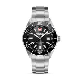 SWISS MILITARY HANOWA Herren Quarzuhr &raquo;Nomad&laquo; Armbanduhr, Herrenuhr, Swiss Made, Edelstahlarmband, analog, Tag schwarz Einheitsgr&ouml;&szlig;e