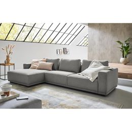 Musterring Ecksofa &raquo;JustB! PM200, Holzrahmen in schwarz, wahlw. Sitzvorzug, Breite 316cm&laquo; Anreihsofa rechts & Longchair links, mit elektrischem Sitzvorzug grau 