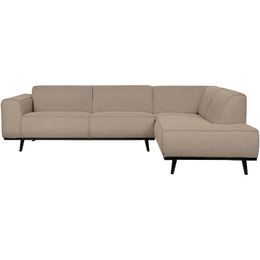 Woood Ecksofa &raquo;Statement, Sofa auf Birke-Gestell, mit Bonell- und Wellenfederung&laquo; frei im Raum stellbar, H 77 x B 274 x T 210 cm beige 100% Polyester 