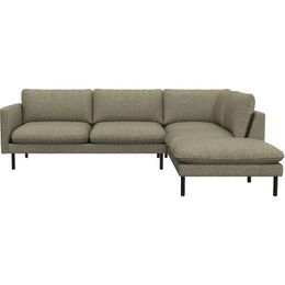 FLEXLUX Ecksofa &raquo;Bolzano Designsofa, bequem durch Kaltschaum im Sitz, L-Form&laquo; lose Sitz -& R&uuml;ckenkissen, hohe F&uuml;&szlig;e gr&uuml;n 62% Polyester, 17% Cotton, 14%