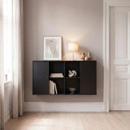 Sideboard &raquo;Mistral Kubus&laquo; mit T&uuml;ren, Wandmontage/stehend, Breite: 136 cm schwarz Holzwerkstoff, Massivholz B/H/T: 136cm x 69cm x 32,5cm, 2 Stk.