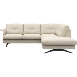 FLEXLUX Ecksofa &raquo;Glow, super bequem durch hochwertigem Sitzaufbau mit Federkern, L-Form&laquo; Modernes skandinavisches Design wei&szlig; 100% Echteder B/H/T: 