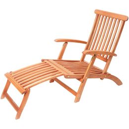 Merxx Gartensessel &raquo;Deck Chair&laquo; 1 Stk. tlg. Eukalyptusholz, verstellbar, klappbar rot B/H/T: 58cm x 92cm x 144cm