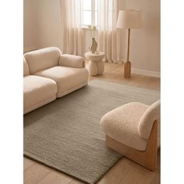 Ted Baker Wollteppich &raquo;Diana&laquo; rechteckig 16 mm H&ouml;he Wolle, Natur, Handgemacht, Wohnzimmer, Esszimmer, Schlafzimmer, Skandi Oberfl&auml;che: 100% Wolle. R&uuml;ckseite: 
