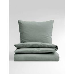 Bierbaum Bettw&auml;sche &raquo;Biber Uni&laquo; 2 Stk. Biber, 100 % Baumwolle, pflegeleicht, kuschelig weich gr&uuml;n Biber, Obermaterial: 100% Baumwolle B/L: 135cm x 