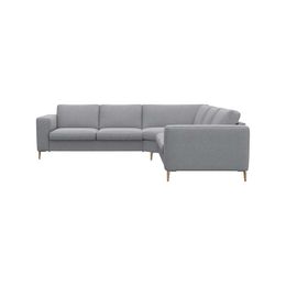 FLEXLUX Ecksofa &raquo;Fiore, gleichschenklig, super Sitzkomfort durch Kaltschaum im Sitz&laquo; breite Armlehnen, F&uuml;&szlig;e Alu+ Eiche, L-Form grau 100% Polyester B/H