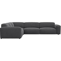FLEXLUX Ecksofa &raquo;Lucera, super bequem durch hochwertigen Sitzaufbau mit Kaltschaum&laquo; modern & anschmiegsam, L-Form, Designsofa grau 100% Polyester B/H/