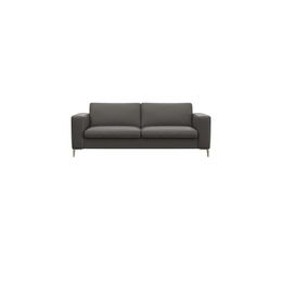 FLEXLUX 2,5-Sitzer &raquo;Fiore, super Sitzkomfort durch Kaltschaum,&laquo; breite Armlehnen, F&uuml;&szlig;e Alu+ Eiche grau 100% Echteder B/H/T: 196cm x 85cm x 92cm, 