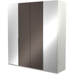 Musterring Kleiderschrank &raquo;San Diego, Kleiderschrank, Schrank, Garderobe, mit Glast&uuml;ren&laquo; 1 Stk. tlg. 4-t&uuml;rig (ged&auml;mpft), 4 B&ouml;den, 2 Kleiderstangen, Chromgriffe 