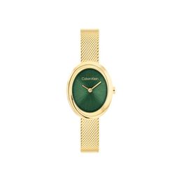 Calvin Klein Damen Quarzuhr &raquo;TWISTED BEZEL&laquo; Armbanduhr, Damenuhr, Edelstahlarmband, analog gold Einheitsgr&ouml;&szlig;e