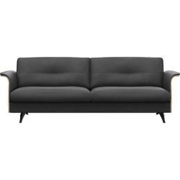 FLEXLUX 3-Sitzer &raquo;Glow Designsofa, bequem und komfortabel durch hochwertigen Sitzaufbau&laquo; Skandinavisches Design, In hochwertiger Verarbeitung schwarz 