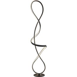 Globo LIGHTING Stehlampe &raquo;SWIRL&laquo; LED-Modul 1 Stk. Warmwei&szlig; Stehlampe Wohnzimmer Schlafzimmer Flur Design-Leuchte schwarz H: 132,5cm, 1 Stk.