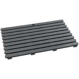 Wenko Badematte H&ouml;he 3 mm rutschhemmend beschichtet Ideal f&uuml;r Dusche, Bad, Sauna und Poolbereich grau Kunststoff rechteckig (80cm x 50cm ), 1 Stk.