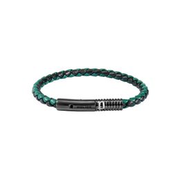 Police Herren Armband &raquo;Modish&laquo; gr&uuml;n 21cm, Edelstahl Leder