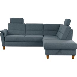 Home Affaire Ecksofa &raquo;Palmera L-Form, B: 236 cm&laquo; optional Schlaffunktion & Bettkasten, Federkern blau 100% Polyester;Struktur (100% Polyester);Luxus-
