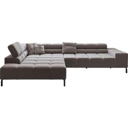 Home Affaire Ecksofa &raquo;Ancona New, wahlweise motorische Sitztiefenverstellung, auch in Cord&laquo; feine Steppung, mit Kopfteilverstellung, 3 Zierkissen, L-