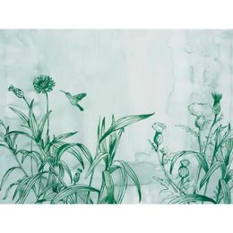 rasch Fototapete &raquo;Young Artists&laquo; gebl&uuml;mt gemustert glatt gr&uuml;n B/L: 3,72m x 2,8m, Rollen: 1