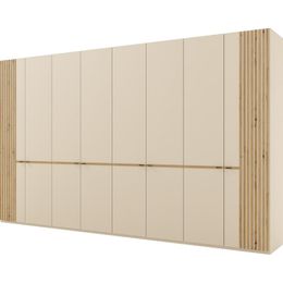 Musterring Kleiderschrank &raquo;Isabelle&laquo; Lamellen in Eiche, Griffe in schwarz, verschiedene Gr&ouml;&szlig;en und Farben beige Hartfaserplatte, Holzwerkstoff Champagner-Dekor, 