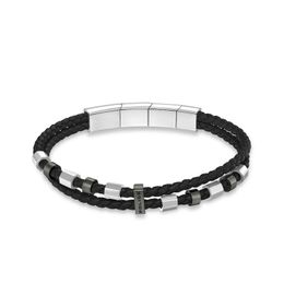 Police Herren Armband &raquo;Freeway&laquo; 22cm, Edelstahl Leder