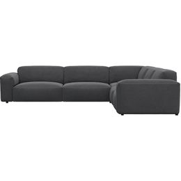 FLEXLUX Ecksofa &raquo;Lucera, super bequem durch hochwertigen Sitzaufbau mit Kaltschaum&laquo; modern & anschmiegsam, L-Form, Designsofa grau 100% Polyester B/H/