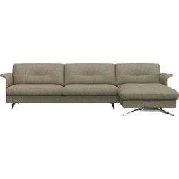 FLEXLUX Ecksofa &raquo;Glow Designsofa, bequem und komfortabel durch hochwertigen Sitzaufbau&laquo; L-Form, Modernes skandinavisches Design gr&uuml;n 62% Polyester/17%