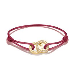 Thomas Sabo Damen Thomas Sabo Armband &raquo;Together Textilarmband gelbgoldfarben&laquo; mit Zirkonia (synth.) 24, Metall Textil