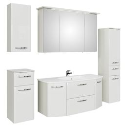 Badm&ouml;bel-Set &raquo;Quickset 326, 6-teilig, mit Keramikwaschtisch&laquo; 6 Stk. tlg. Spanplatte B/H/T: 175cmcm x 200cmcm x 48cmcm