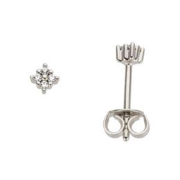Firetti Damen Paar Ohrstecker &raquo;Schmuck Geschenk Gold 333 Ohrschmuck Viereck&laquo; mit Brillant - Krappenfassung wei&szlig; 0,04, 0,04 P2 = erkennbare Einschl&uuml;sse
