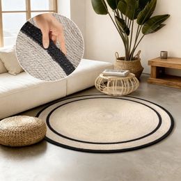 Hanse Home Teppich &raquo;Lina&laquo; rund 7 mm H&ouml;he Jute, Handgemacht, Rund, Wohnzimmerteppich, Naturteppich beige Jute &Oslash; 200cm 1 Stk., 7mm, &Oslash; 200cm