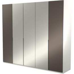 Musterring Kleiderschrank &raquo;San Diego, Kleiderschrank, Schrank, Garderobe, mit Glast&uuml;ren&laquo; 1 Stk. tlg. 5-t&uuml;rig (ged&auml;mpft), 6 B&ouml;den, 3 Kleiderstangen, Chromgriffe 