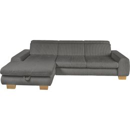 set one by Musterring Ecksofa &raquo;SO 3400 Sitzh&ouml;he 47cm oder 49cm, Sitztiefe verstellbar, B/T: 307/195cm&laquo; Kopteil verstellbar, mit Bettfunktion, in Cord,
