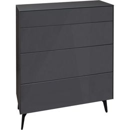 M&auml;usbacher Kommode &raquo;Imola&laquo; OTTOS Choice, Kommode mit Glasfront und Glasoberplatte grau B/H/T: 82cm x 102cm x 42cm, F&uuml;&szlig;e aus Metall,3 Packst&uuml;cke, 2 Stk.