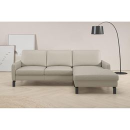 Home Affaire Ecksofa inkl. saugroboterfreundliche H&ouml;he & schmale Armlehnen beige 100% Polyester B/H/T: 244cm x 86cm x 164cm, Microfaser, Longchair 