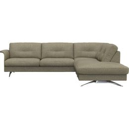 FLEXLUX Ecksofa &raquo;Glow, super bequem durch hochwertigem Sitzaufbau mit Federkern, L-Form&laquo; Skandinavisches Design, In hochwertiger Verarbeitung gr&uuml;n 62%