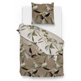 ZO HOME Bettw&auml;sche &raquo;Mylie&laquo; 2 Stk. Bettw&auml;sche aus 100% Baumwolle, hochwertiges Mako-Satin beige Mako-Satin, Obermaterial: 100% Baumwolle B/L: 155cm x 