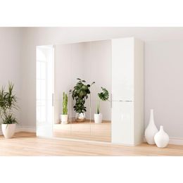 Musterring Kleiderschrank &raquo;Imola W&laquo; inkl. Einlegeb&ouml;den und Kleiderstangen, mit Glas- und Spiegelt&uuml;ren wei&szlig; Floatglas, Holzwerkstoff B/H/T: 246,3cm x 216cm x 58cm