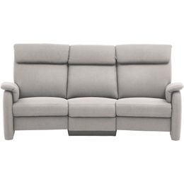 Home Affaire 3-Sitzer &raquo;Turin mit Steckdose und USB-Port auch in Easy care-Bezug&laquo; 2 x vollmotorische Relaxfunktion, herunterklappbarer Tisch grau B/H/T