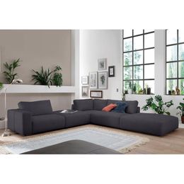 Musterring Ecksofa &raquo;LUCIA L-Form&laquo; in vielen Qualit&auml;ten und 4 verschieden N&auml;hten braun Flachgewebe FLORIS (100% Polyester);Flachgewebe VALMONT (60% Baumwolle/ 40%