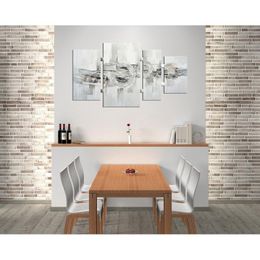 &Ouml;lgem&auml;lde &raquo;handarbeit 4-teilig ABSTRAKTE KREISE 70x124 cm &ndash; Wandbild&laquo; Abstrakt Formen Muster 1 Stk. tlg. handgefertigt, jedes Bild ein Unikat 
