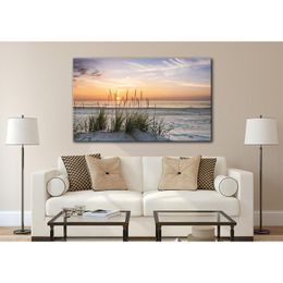 Leinwandbild &raquo;Wandbild SONNENUNTERGANG XXL 90x150 cm &ndash; Leinwandbild Keilrahmen Deko&laquo; Meer Sonnenuntergang Strand 1 Stk. tlg. auf Keilrahmen gespannt 